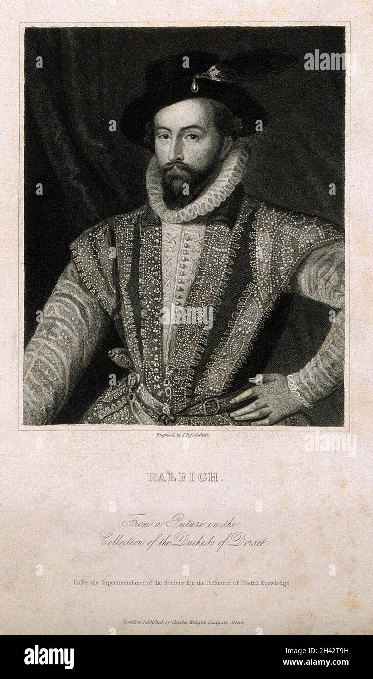 Sir Walter Raleigh. Stipple engraving by W. Holl Stock Photo - Alamy