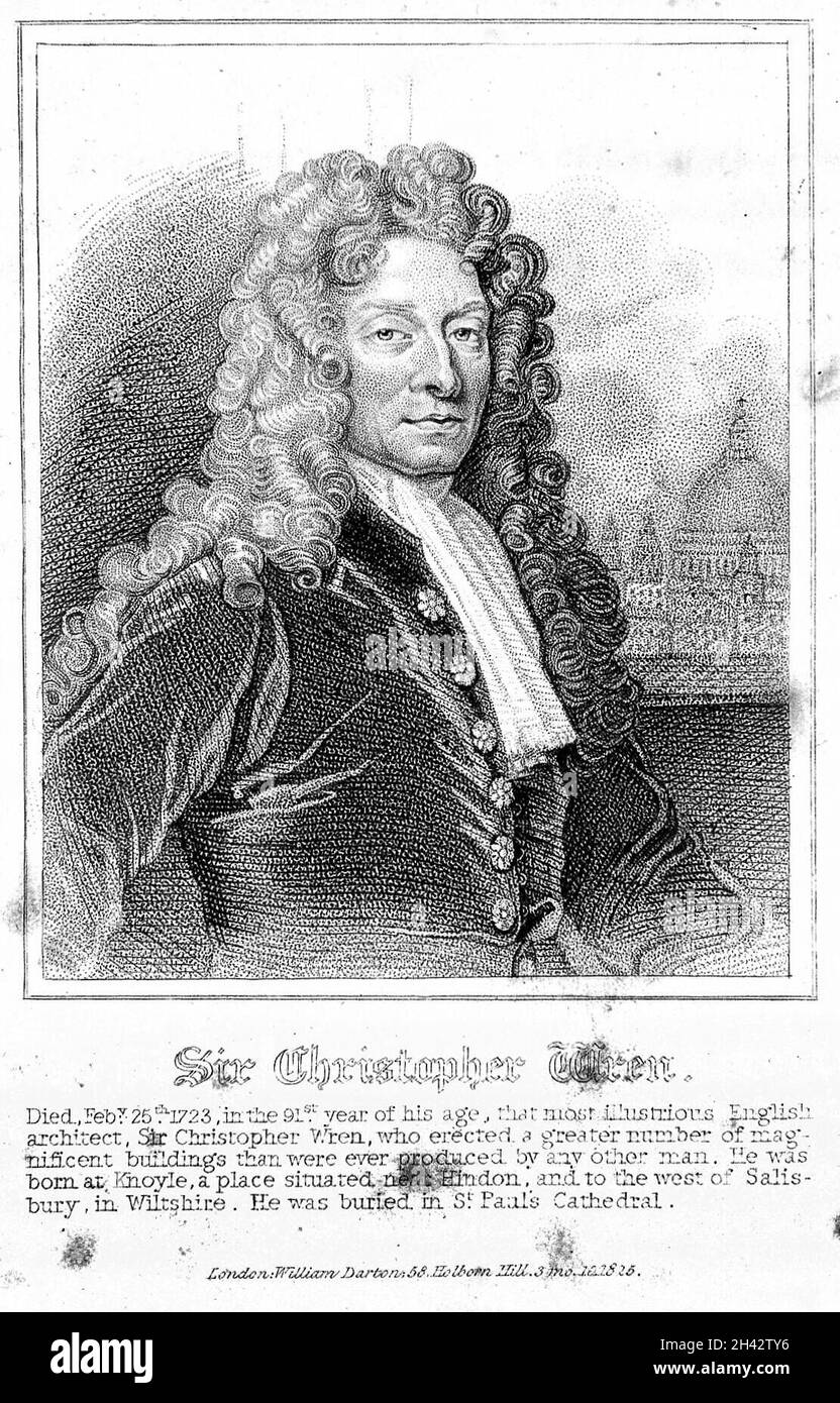 Portrait of Sir Christopher Wren Stock Photo - Alamy