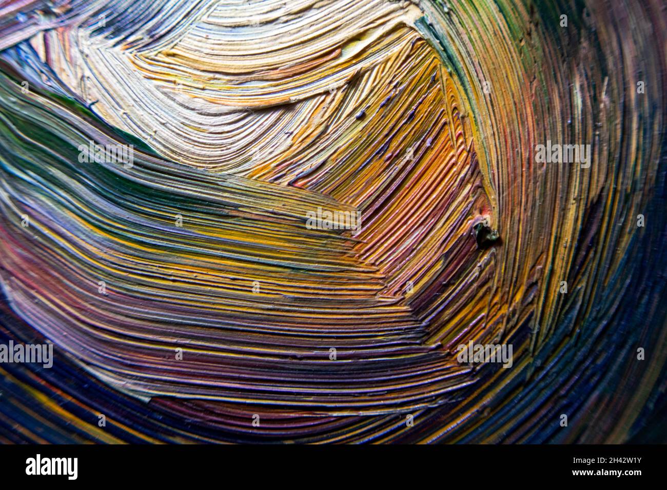 Selective focus of paint strokes. Abstract colorful background. Close ...