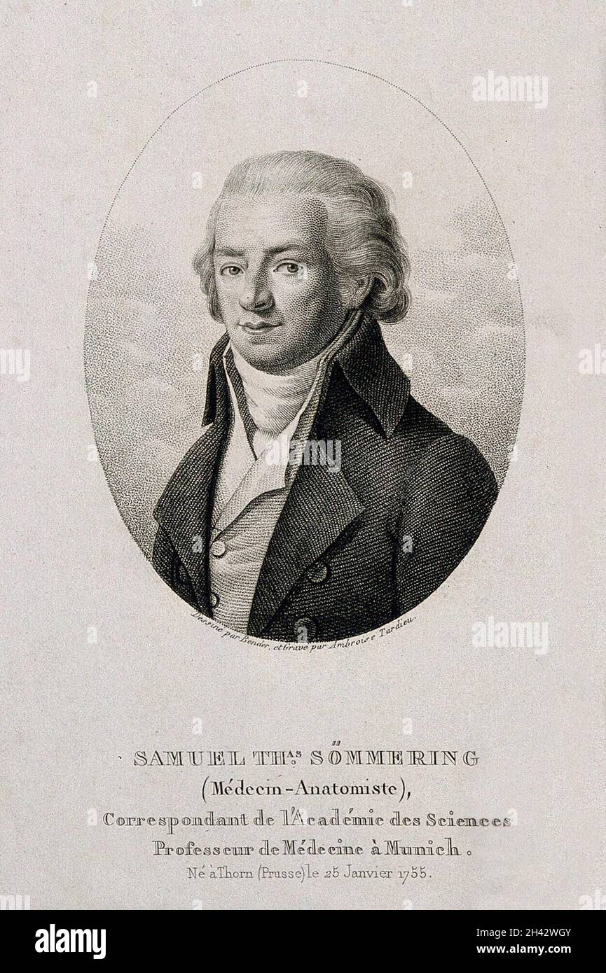 Samuel Thomas von Sömmering. Stipple engraving by A. Tardieu after C.W ...