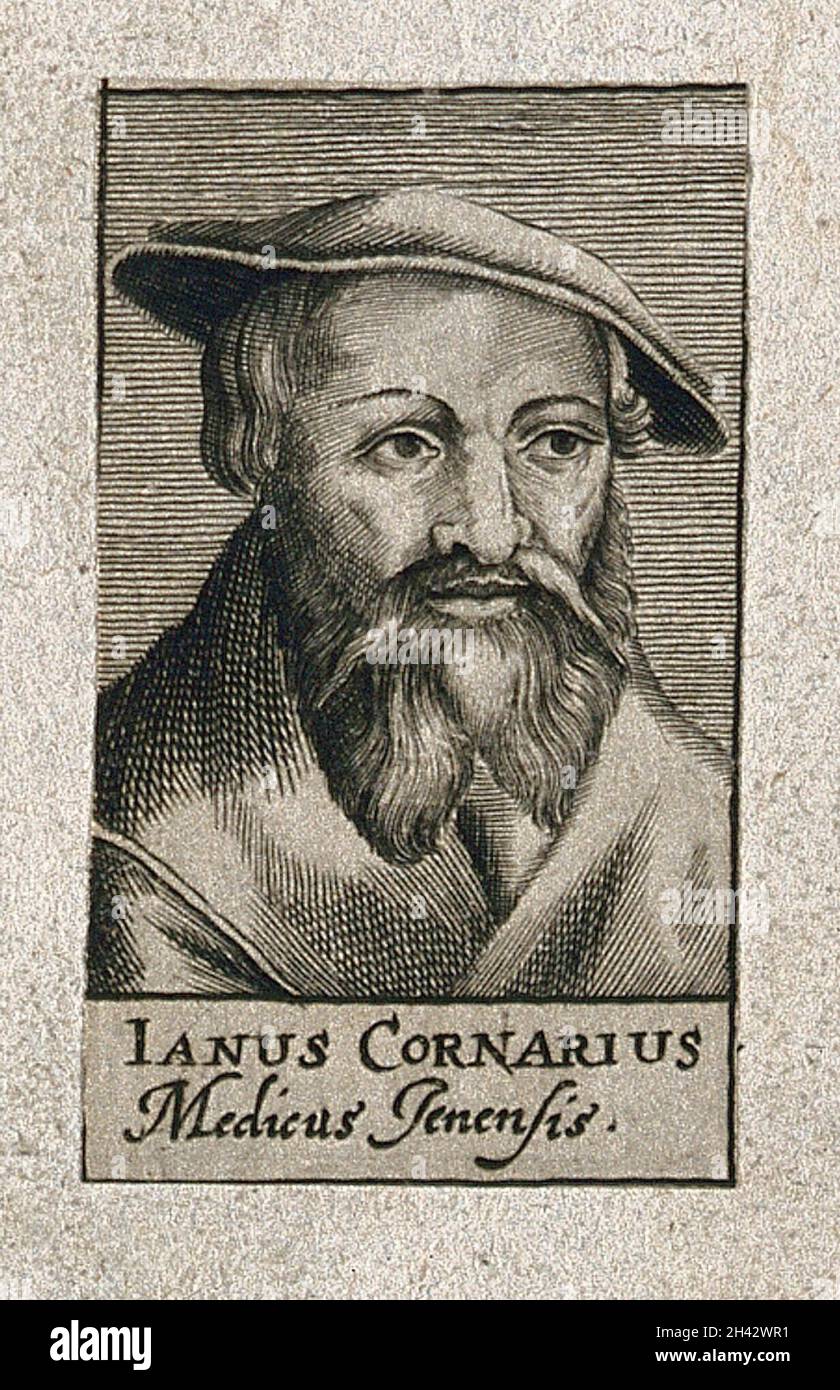Janus Cornarius. Line engraving, 1688 Stock Photo - Alamy