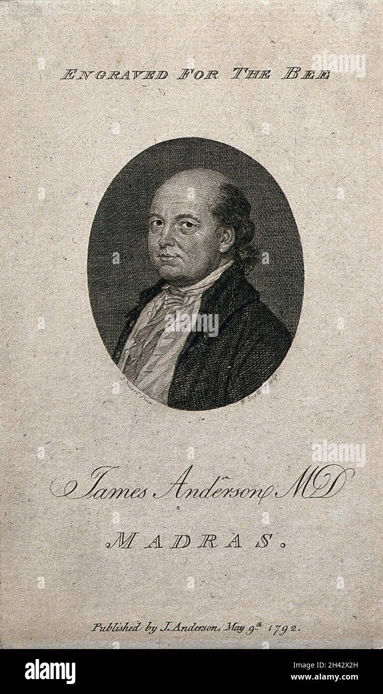 James Anderson. Line engraving by R. Scott after J. Smart Stock Photo ...