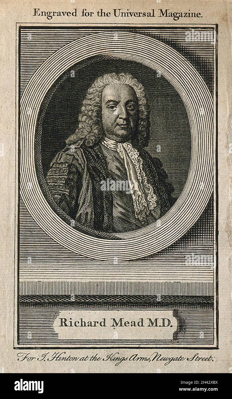 Richard Mead. Line engraving after A. Ramsay Stock Photo - Alamy