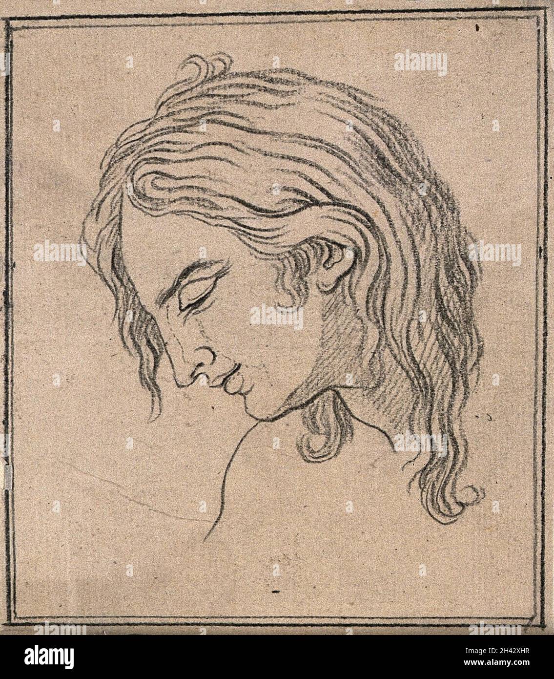 Physiognomy showing a man trying to control himself under the duress of ...