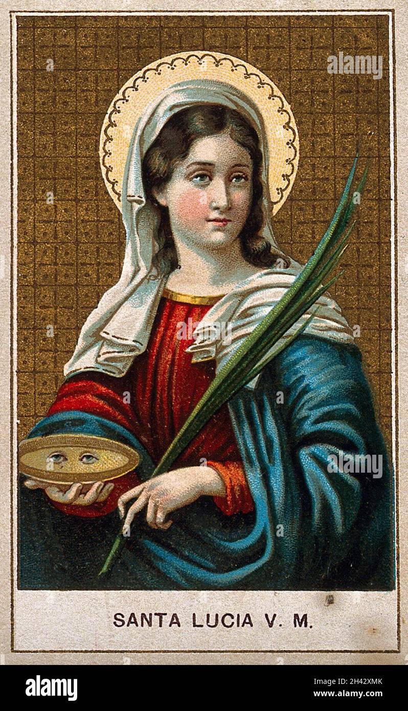 Saint Lucy. Colour lithograph, 1898 Stock Photo - Alamy