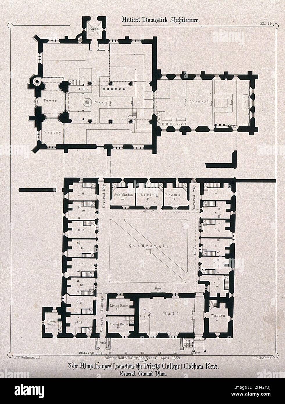The Alms houses (formerly Priests' College), Cobham, Kent: floor plans ...