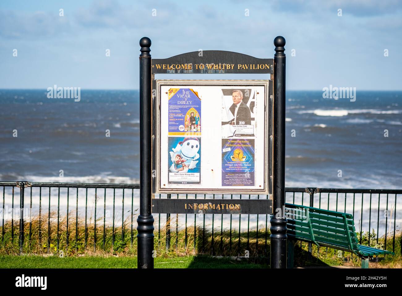 The Whitby Pavillion Theatre sign advertising all the up and coming ...