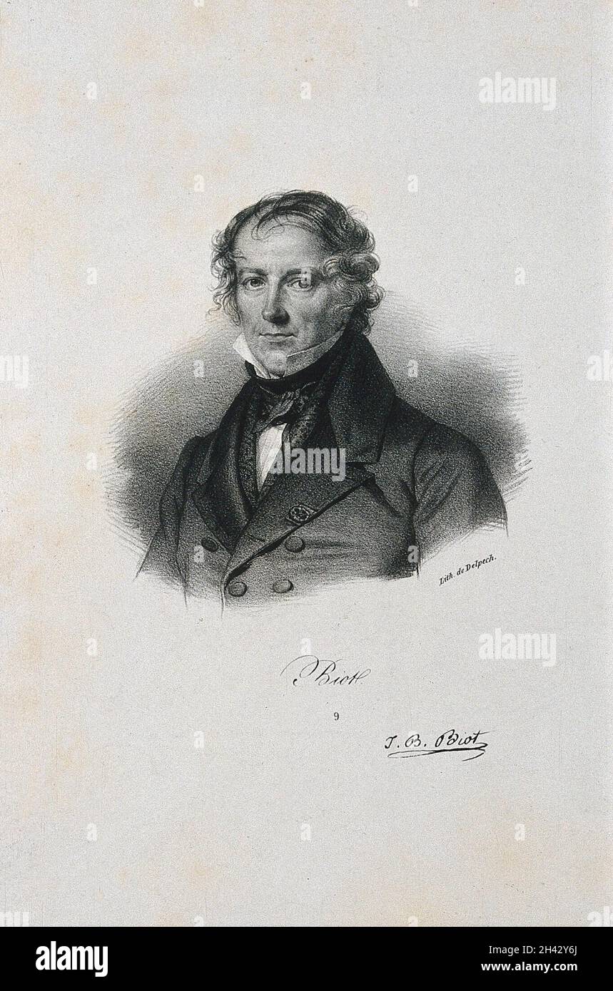 Jean Baptiste Biot. Lithograph Stock Photo - Alamy