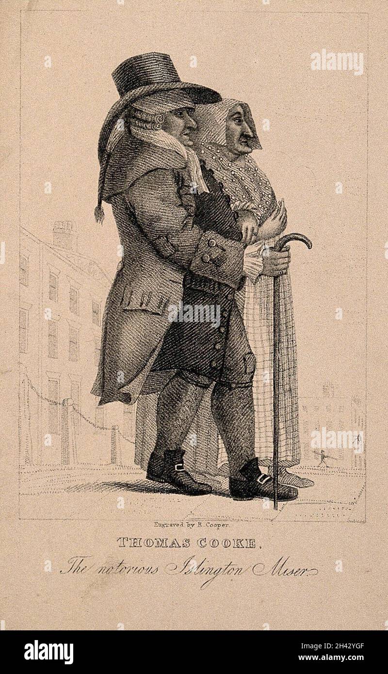 Thomas Cooke, a miser (with an unidentified lady). Stipple engraving by ...