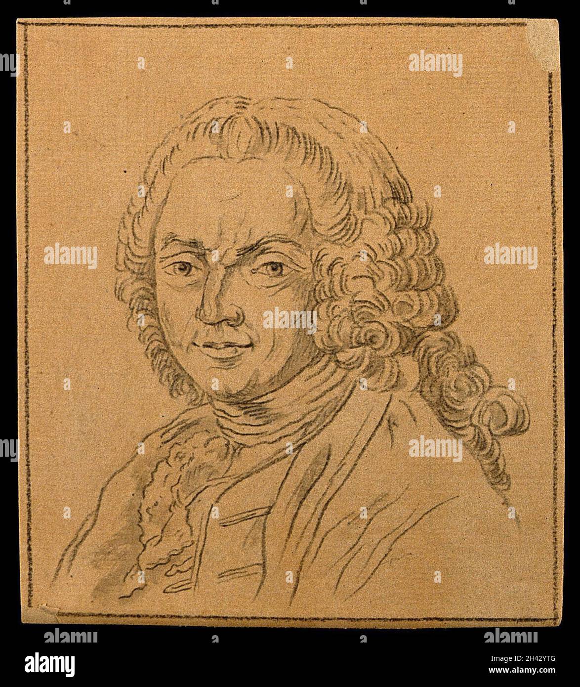 Charles Hénault: portrait. Drawing, c. 1789 Stock Photo - Alamy