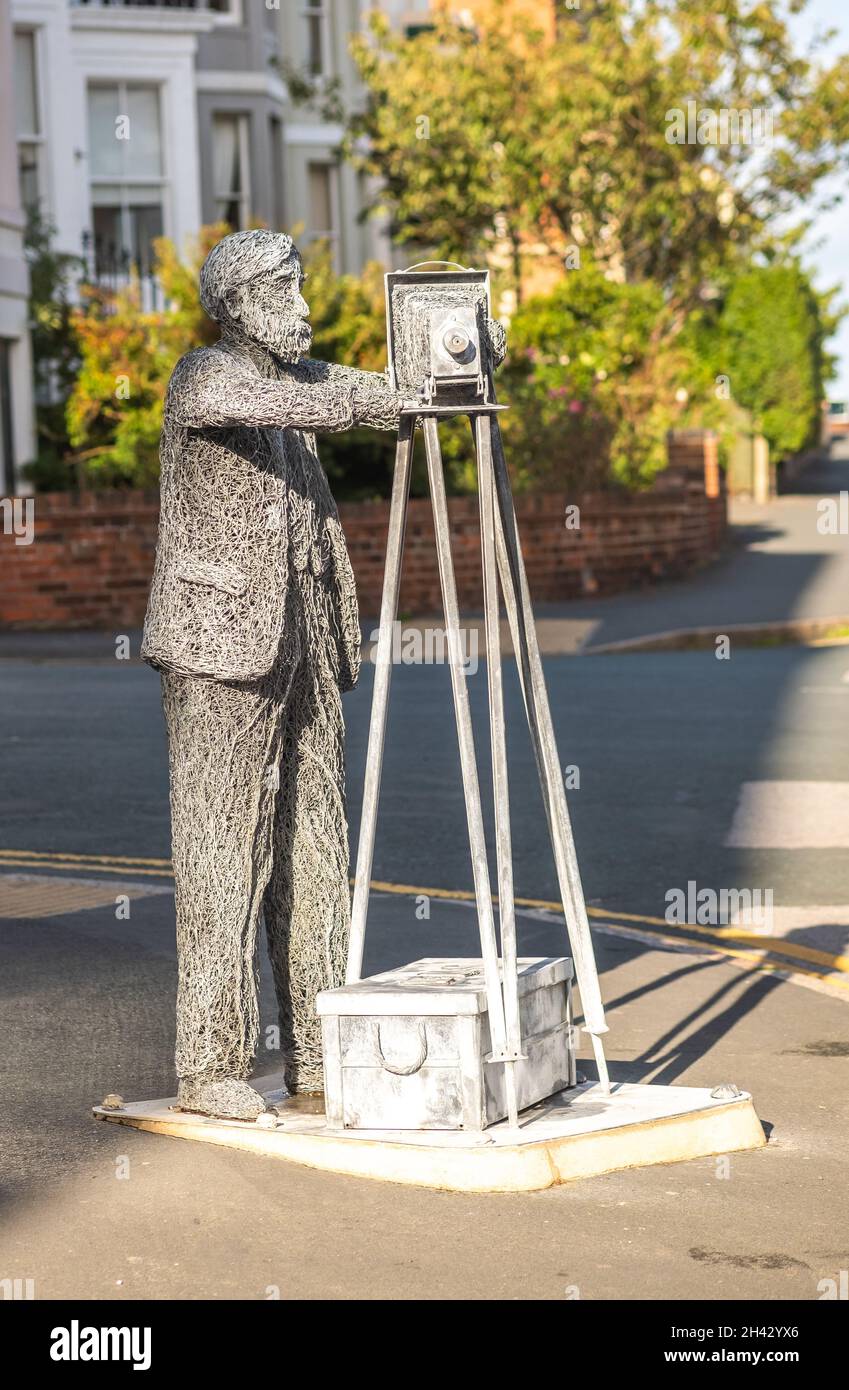 The Statue of Frank Meadow Sutcliffe , a Victorian photographer, in the ...