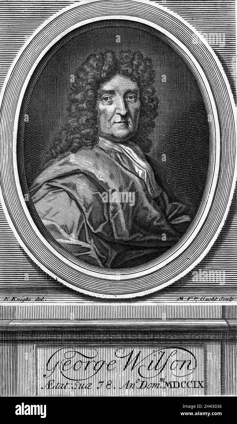 George Wilson. Line engraving by M. van der Gucht, 1721, after E ...