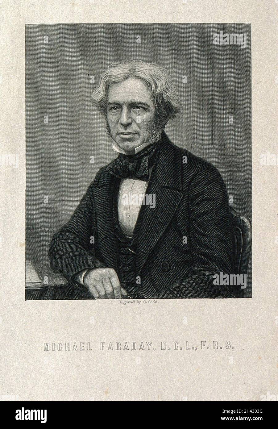 Michael Faraday. Engraving by C. Cook after Beard Stock Photo - Alamy