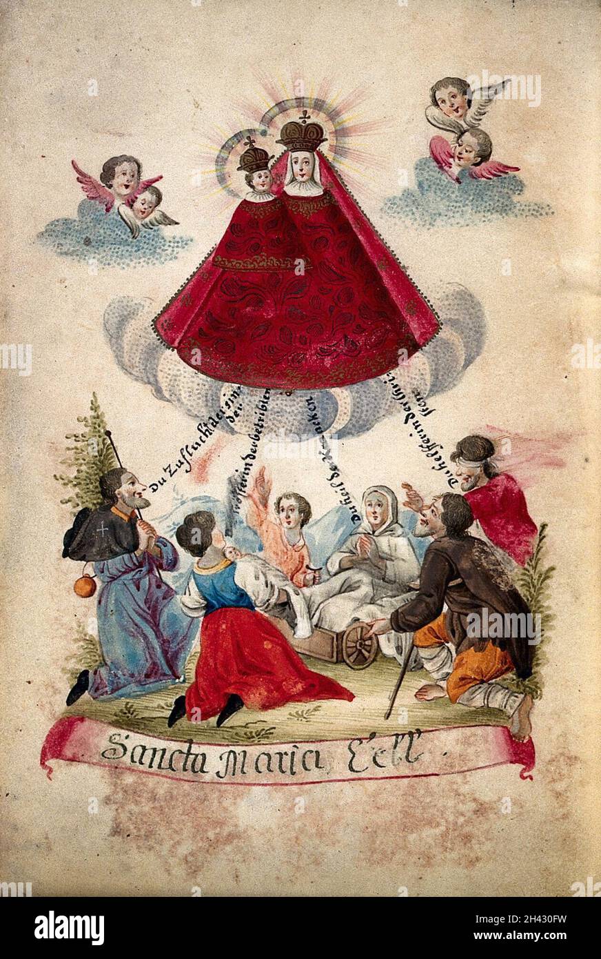 The Virgin of Mariazell protecting sinners, those in sorrow, the ill ...