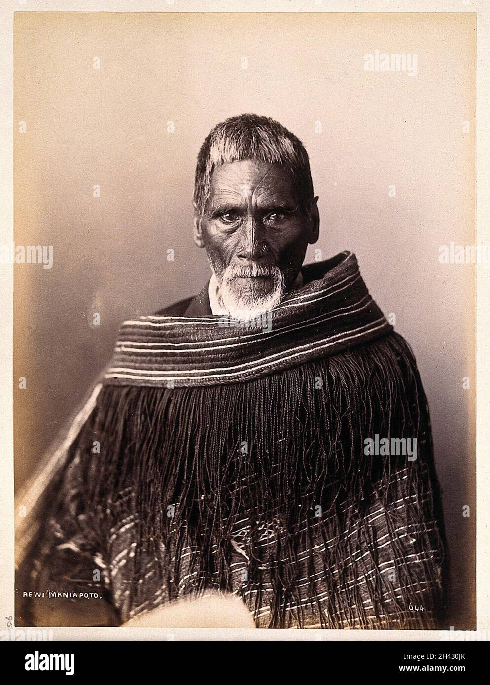 New Zealand: Rewi Maniapoto, a Maori chief. Albumen print Stock Photo ...