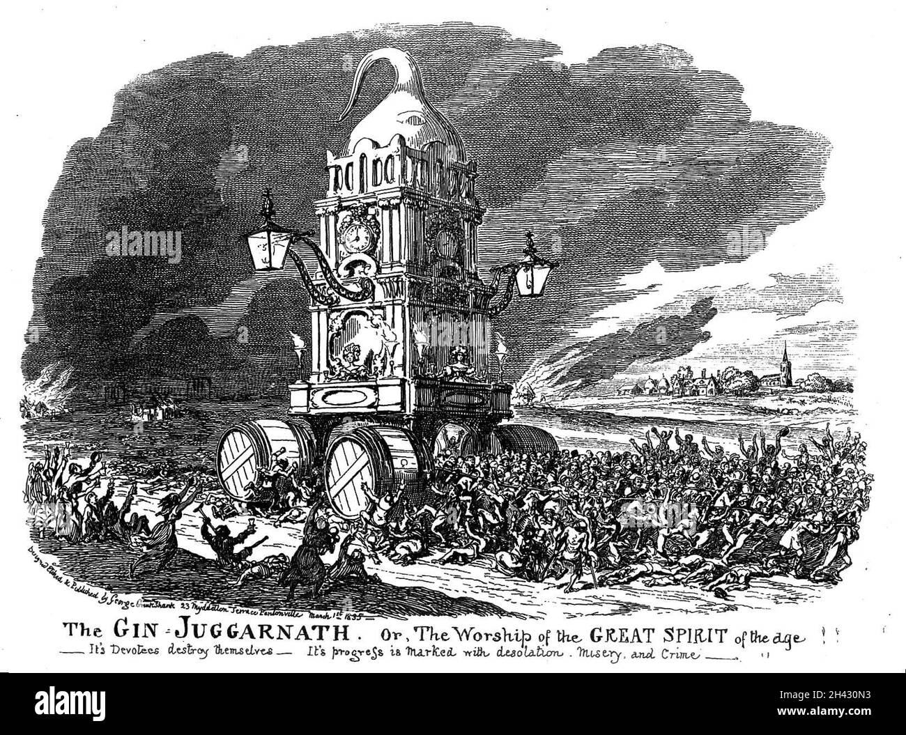 The Gin-Juggernath, by G. Cruikshank Stock Photo - Alamy