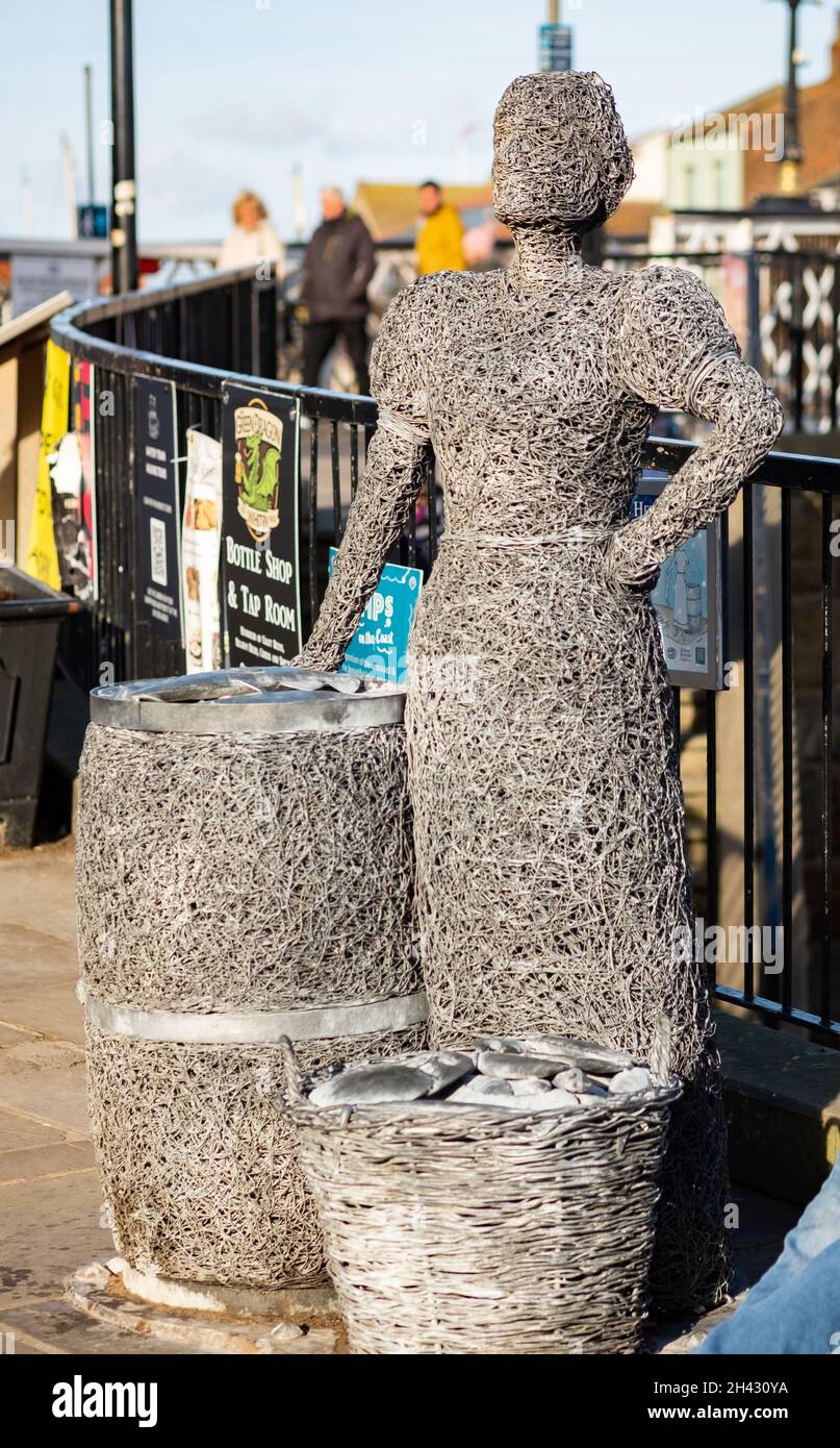 Fish Wife Sculpture, number 3 of 9, beside the swing Bridge in the ...