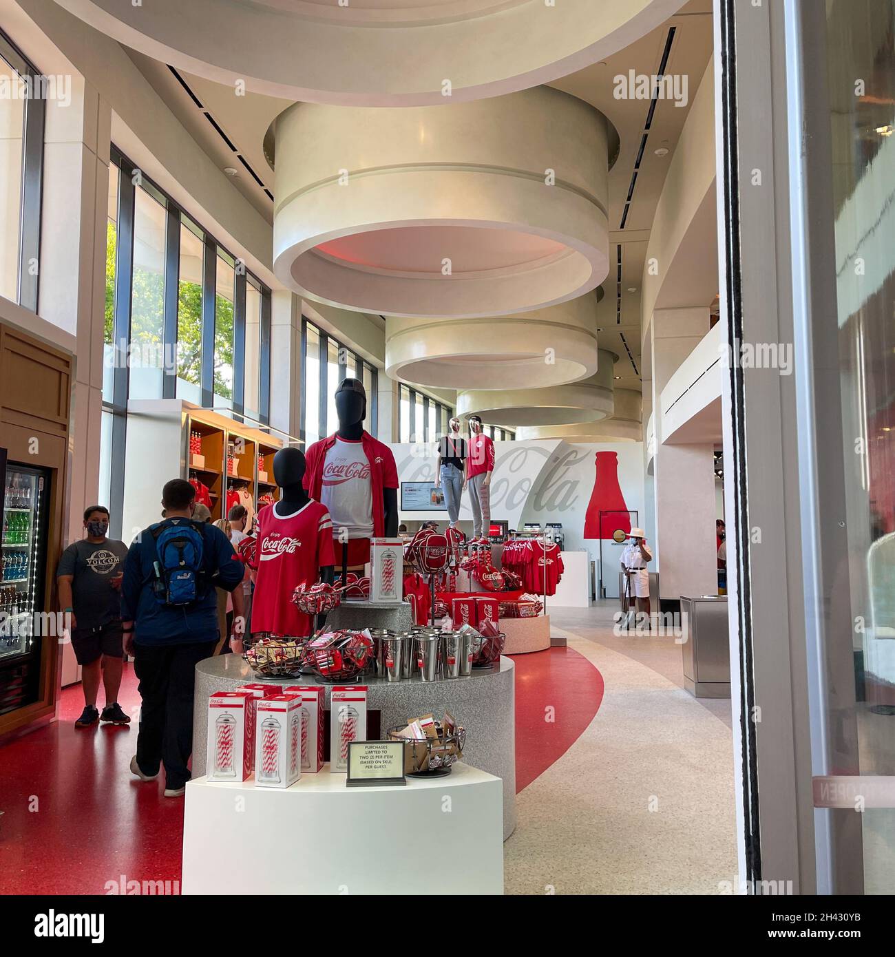 Orlando, FL USA - October 9, 2021:The line to sample soda from an ...