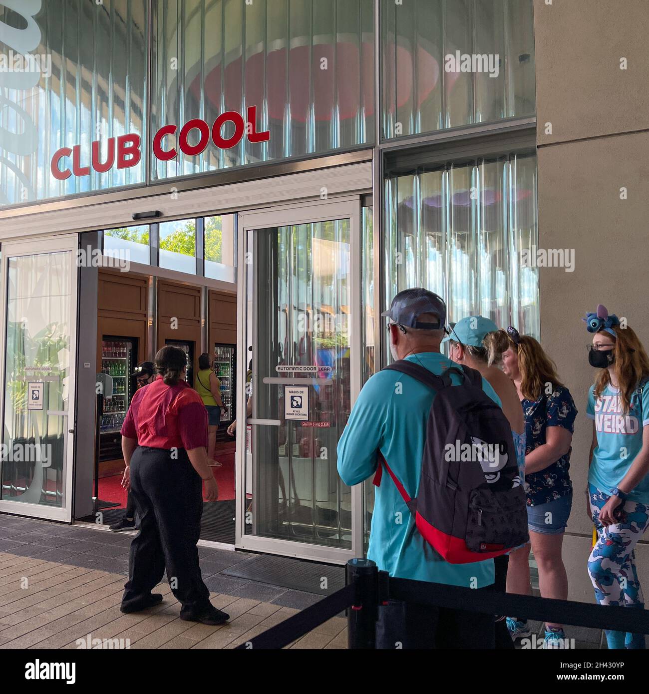 Orlando, FL USA - October 9, 2021:The line to sample soda from an ...