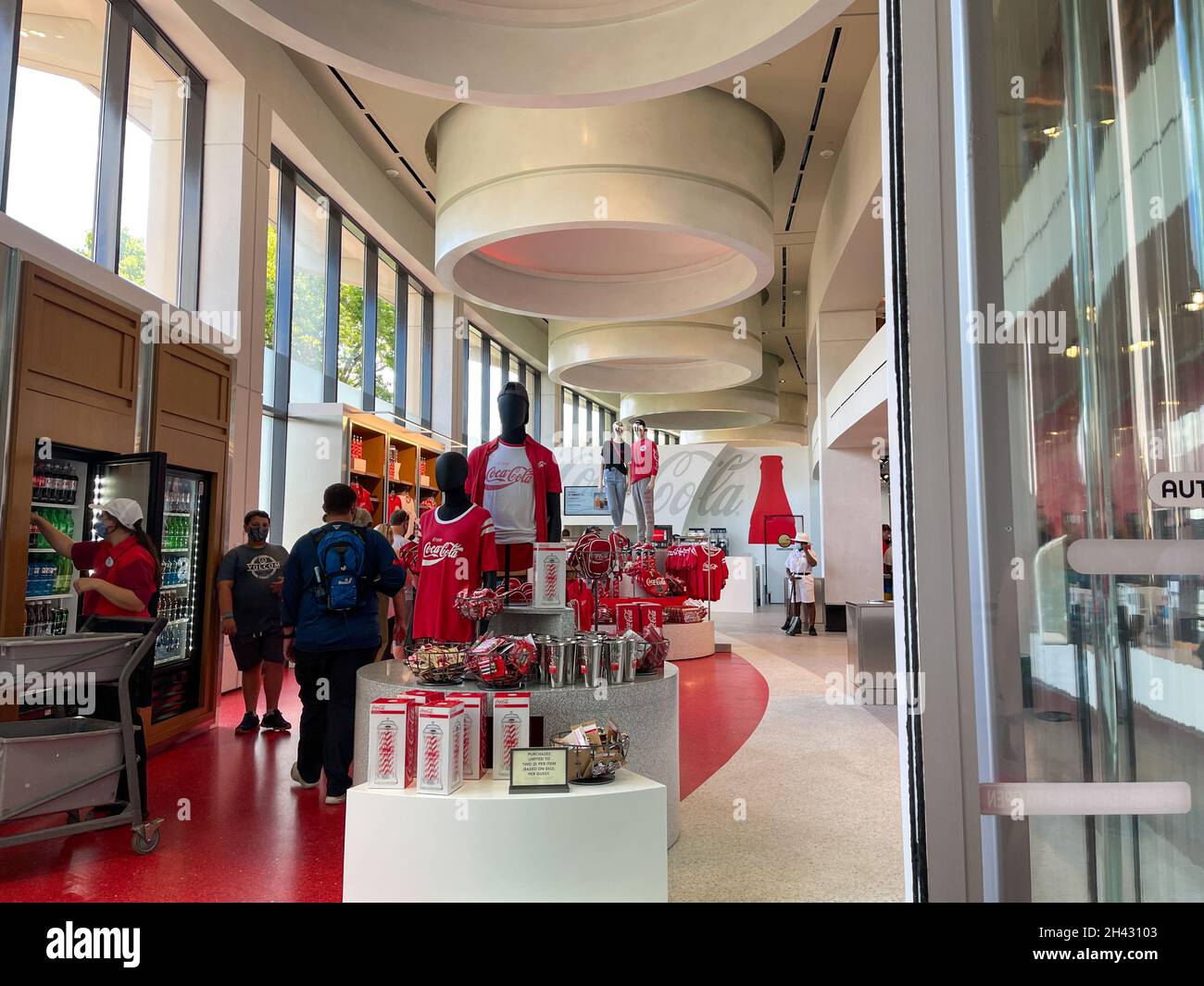 Orlando, FL USA - October 9, 2021:The line to sample soda from an ...