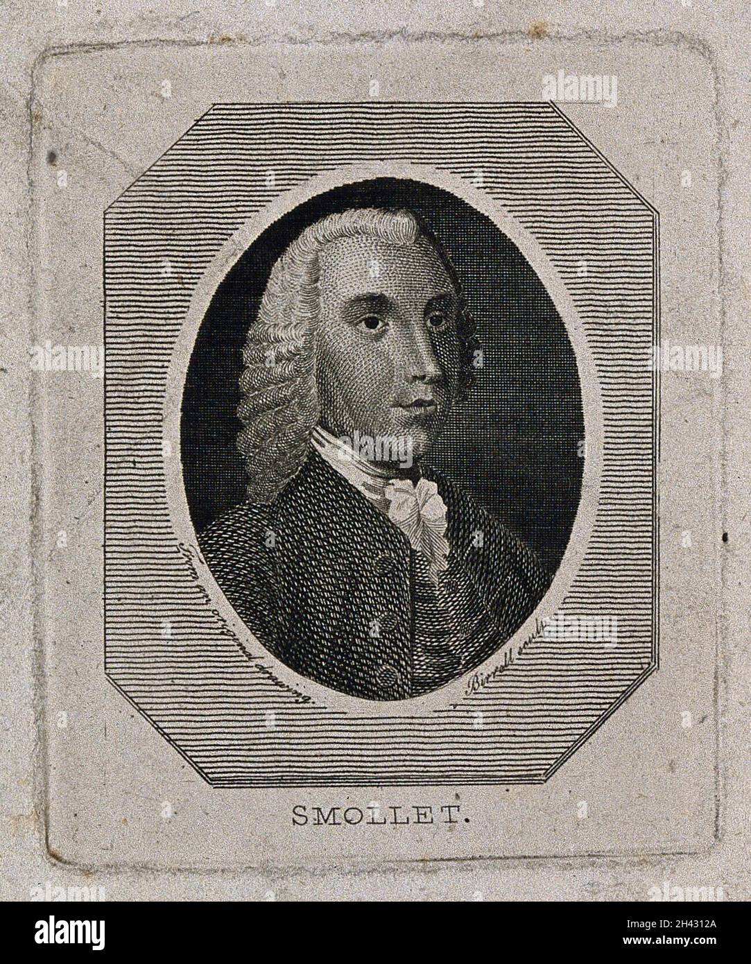 Tobias George Smollett. Line engraving by A. Birrell, 1794 Stock Photo ...