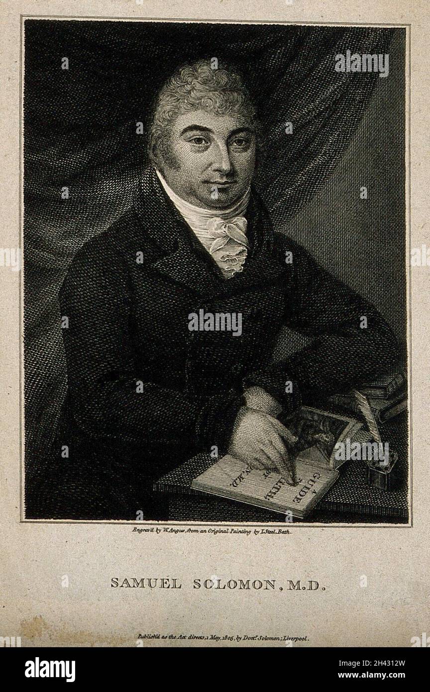 Samuel Solomon. Stipple engraving by W. Angus, 1805, after J. Steel ...