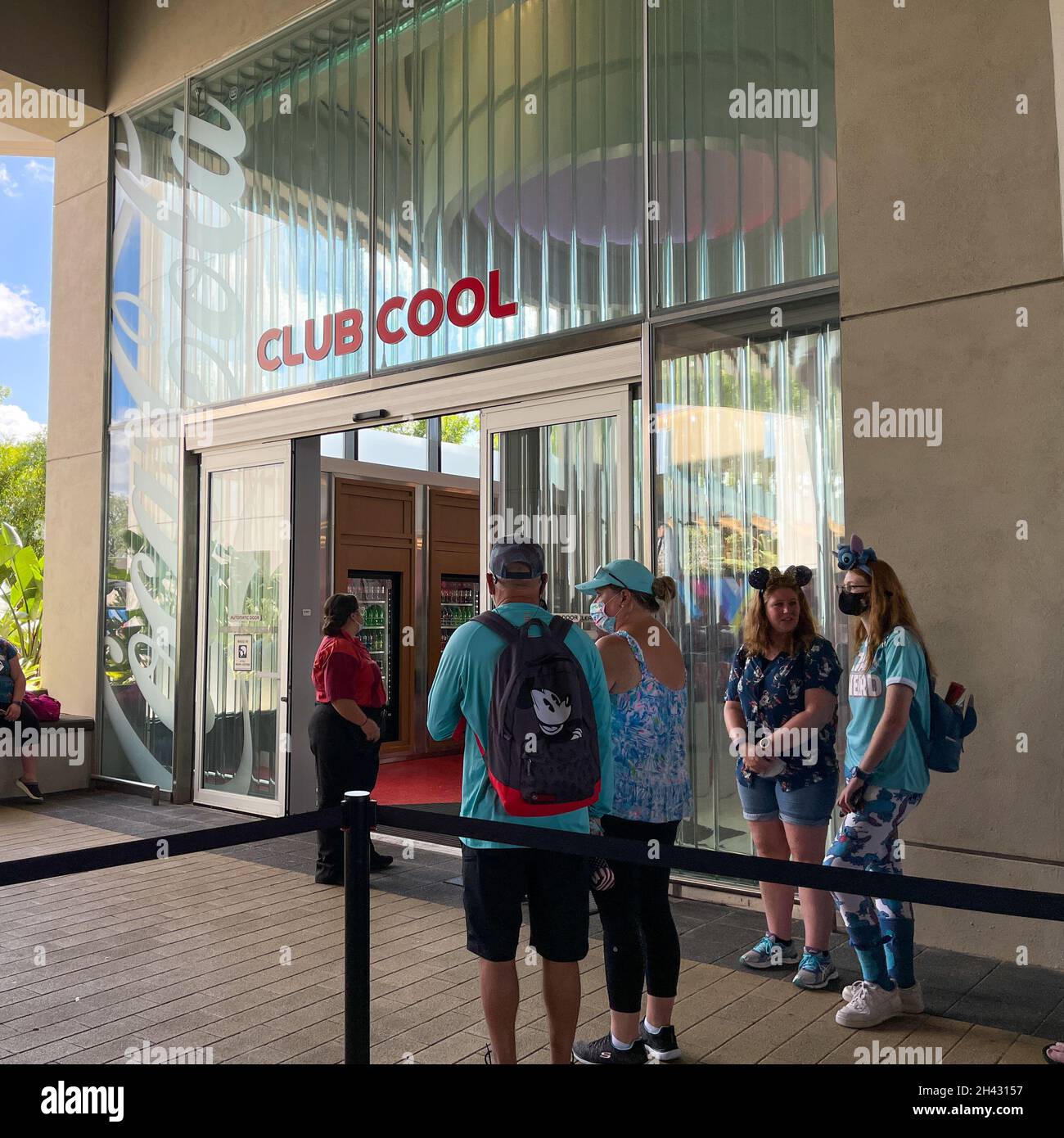 Orlando, FL USA - October 9, 2021:The line to sample soda from an ...