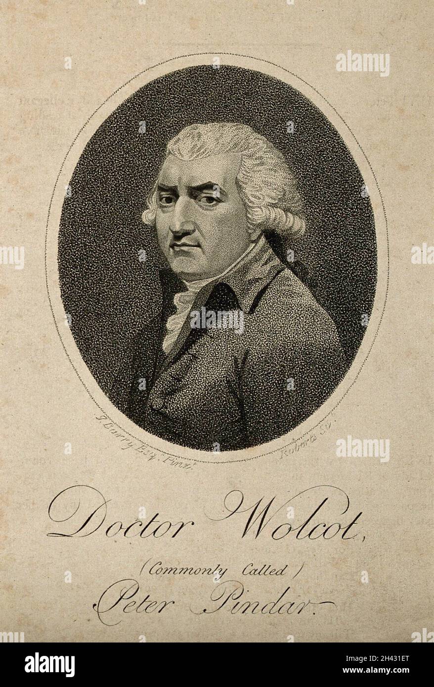 John Wolcot [Peter Pindar]. Stipple engraving by P. Roberts after J ...