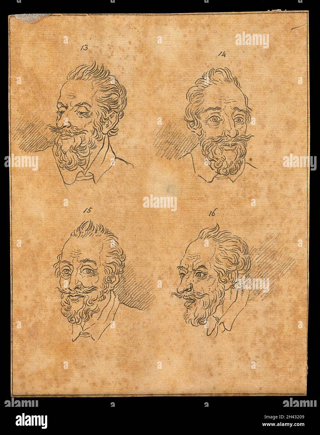 Henri of Navarre, King of France shown in four imaginary poses. Drawing ...