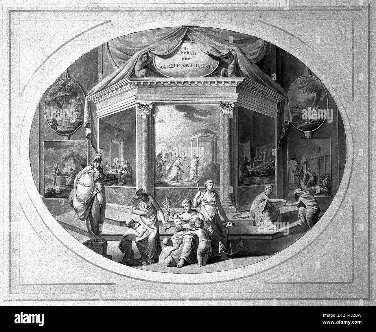 The works of mercy. Drawing by C. Groeneveld, 1808 Stock Photo - Alamy
