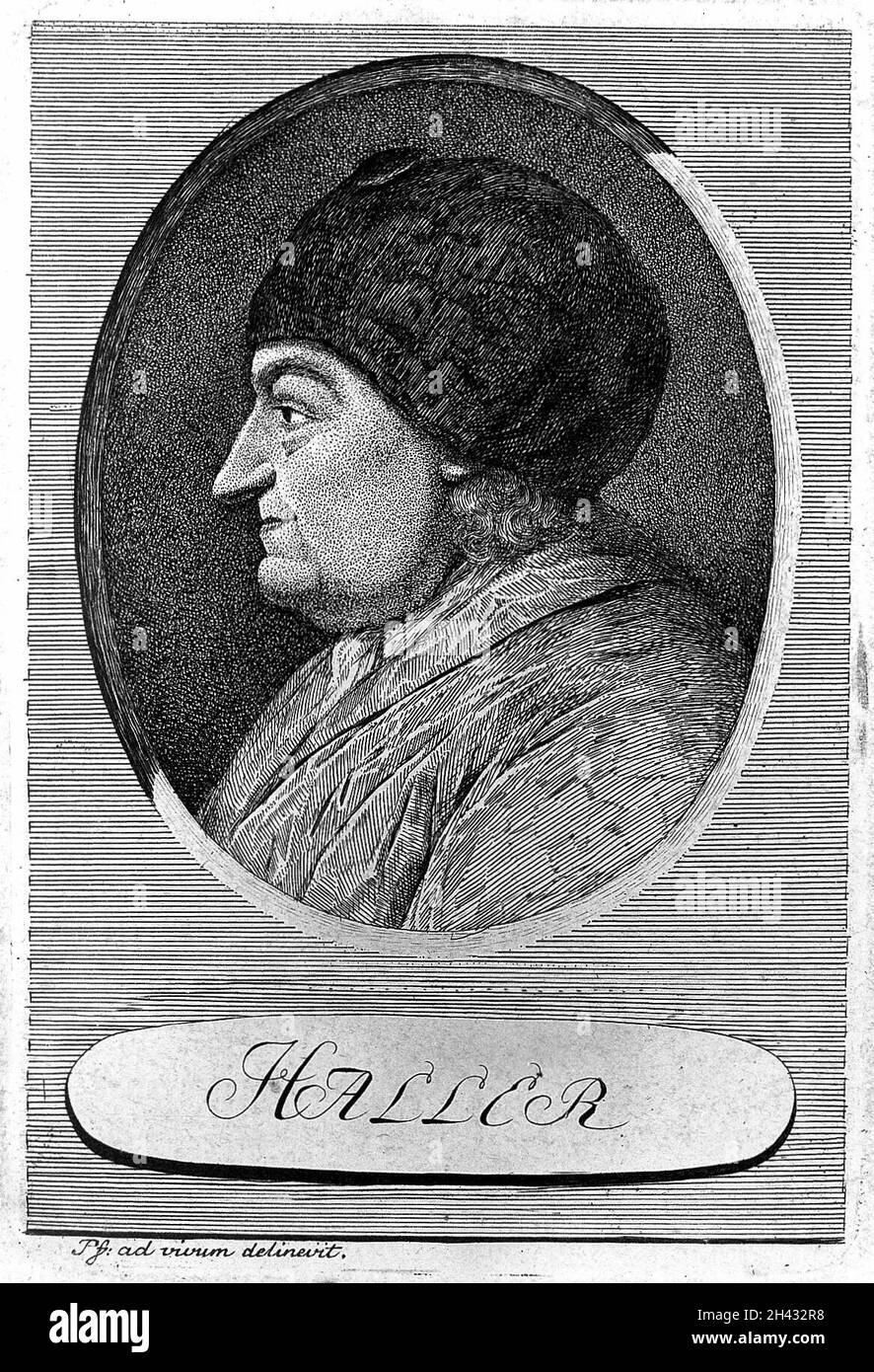 Baron Albrecht von Haller. Line engraving by H. Pfenninger, 1775 Stock ...