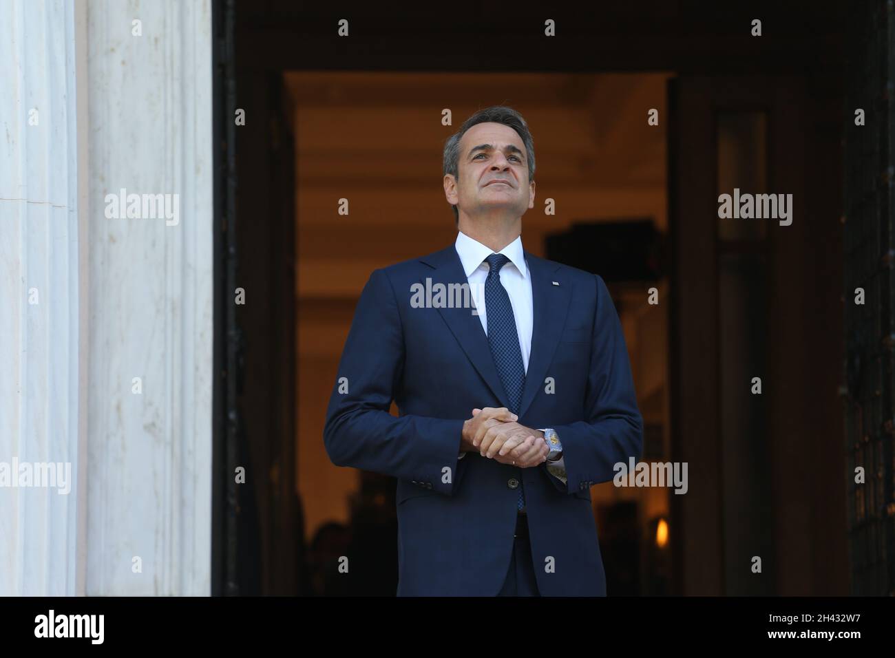 Greece's Prime Minister Kyriakos Mitsotakis at Maximos Mansion in ...
