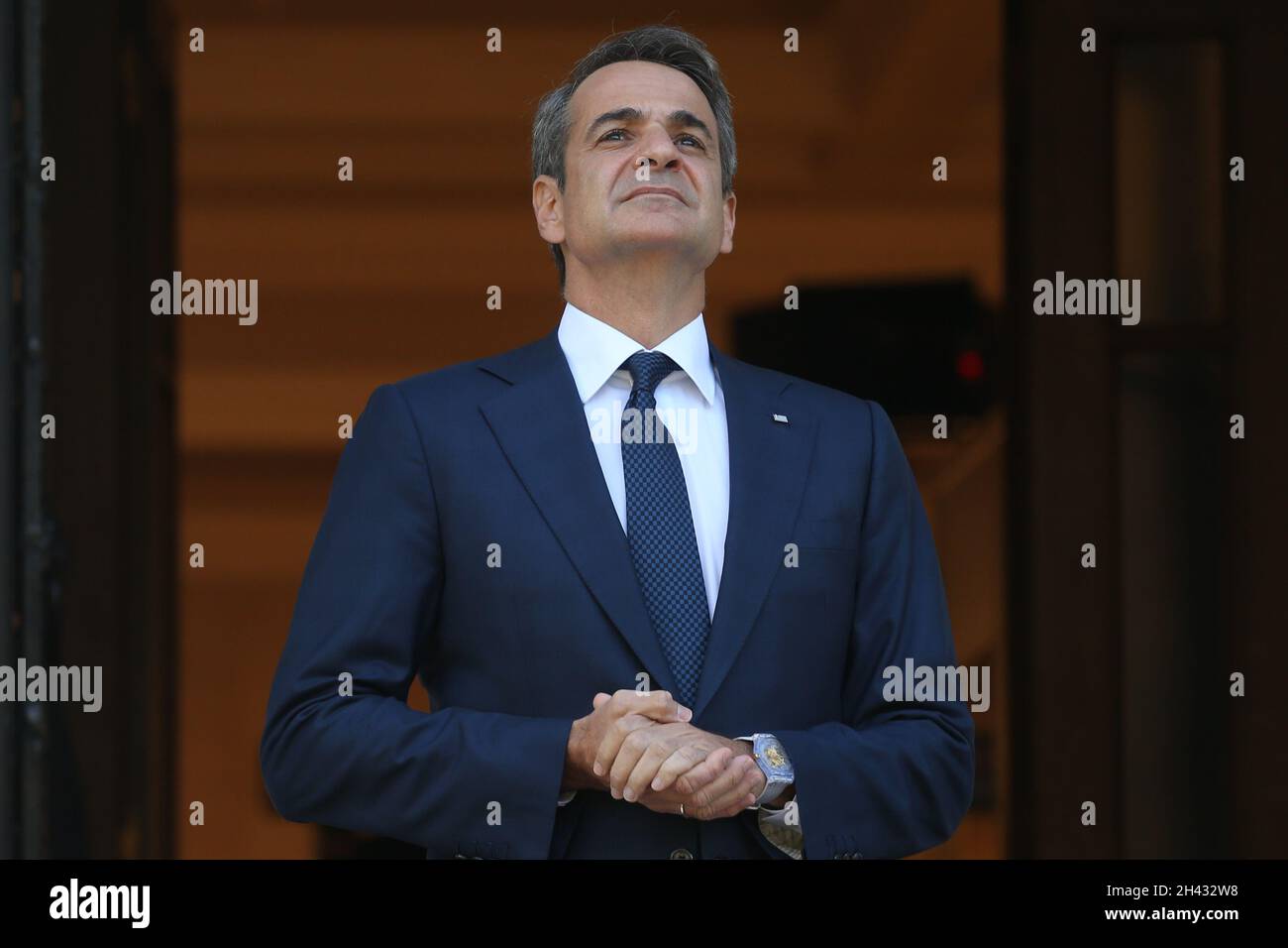 Greece's Prime Minister Kyriakos Mitsotakis at Maximos Mansion in ...