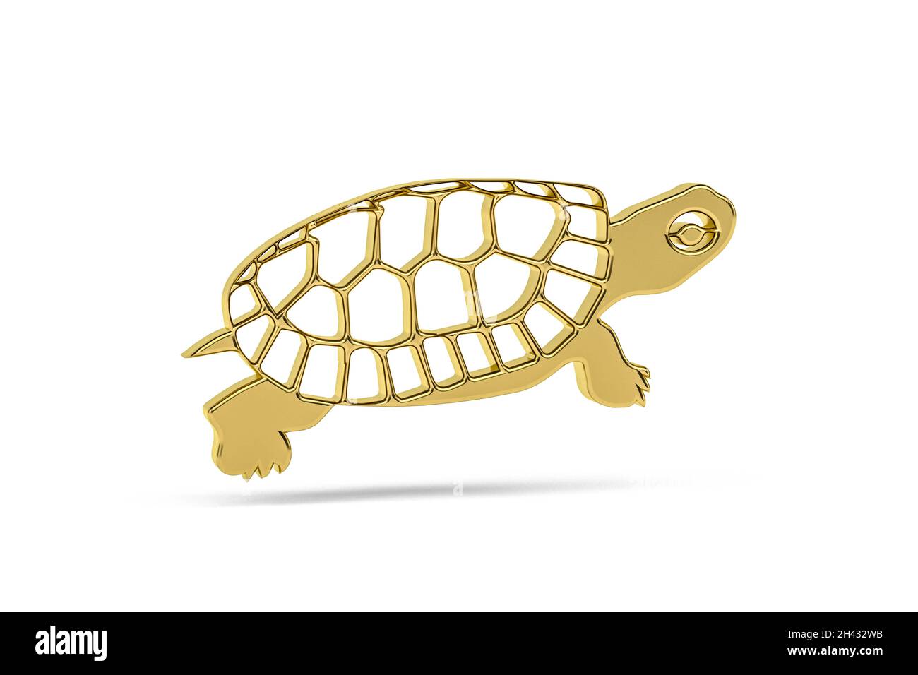 Golden 3d turtle icon isolated on white background - 3D render Stock ...