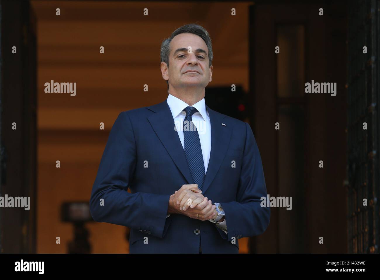 Greece's Prime Minister Kyriakos Mitsotakis at Maximos Mansion in ...