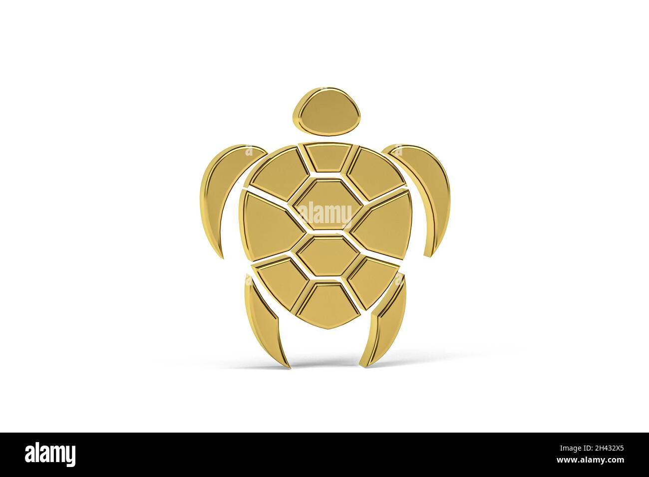 Golden 3d turtle icon isolated on white background - 3D render Stock ...