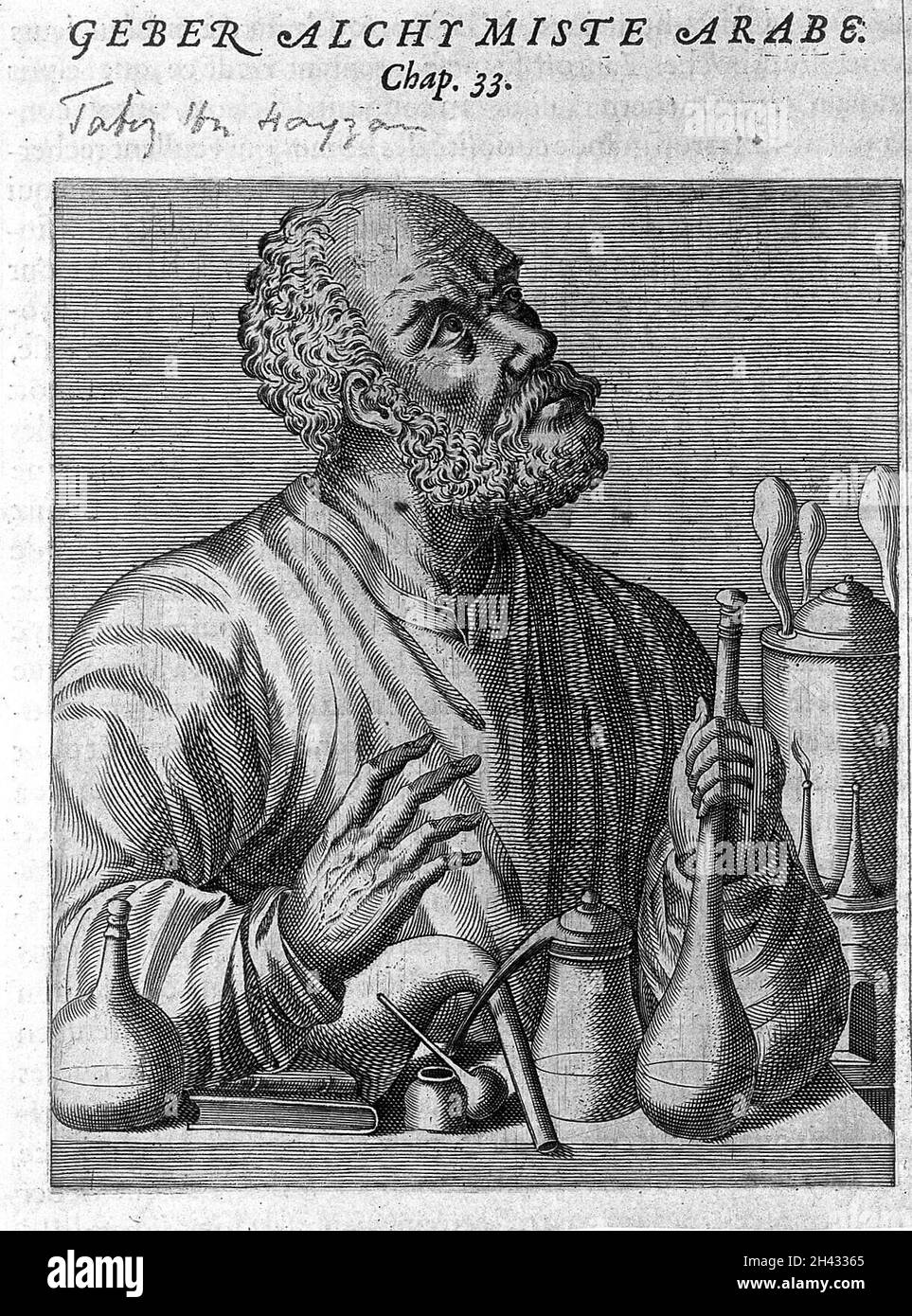 Jabir ibn Hayyan Geber, Arabian alchemist Stock Photo - Alamy