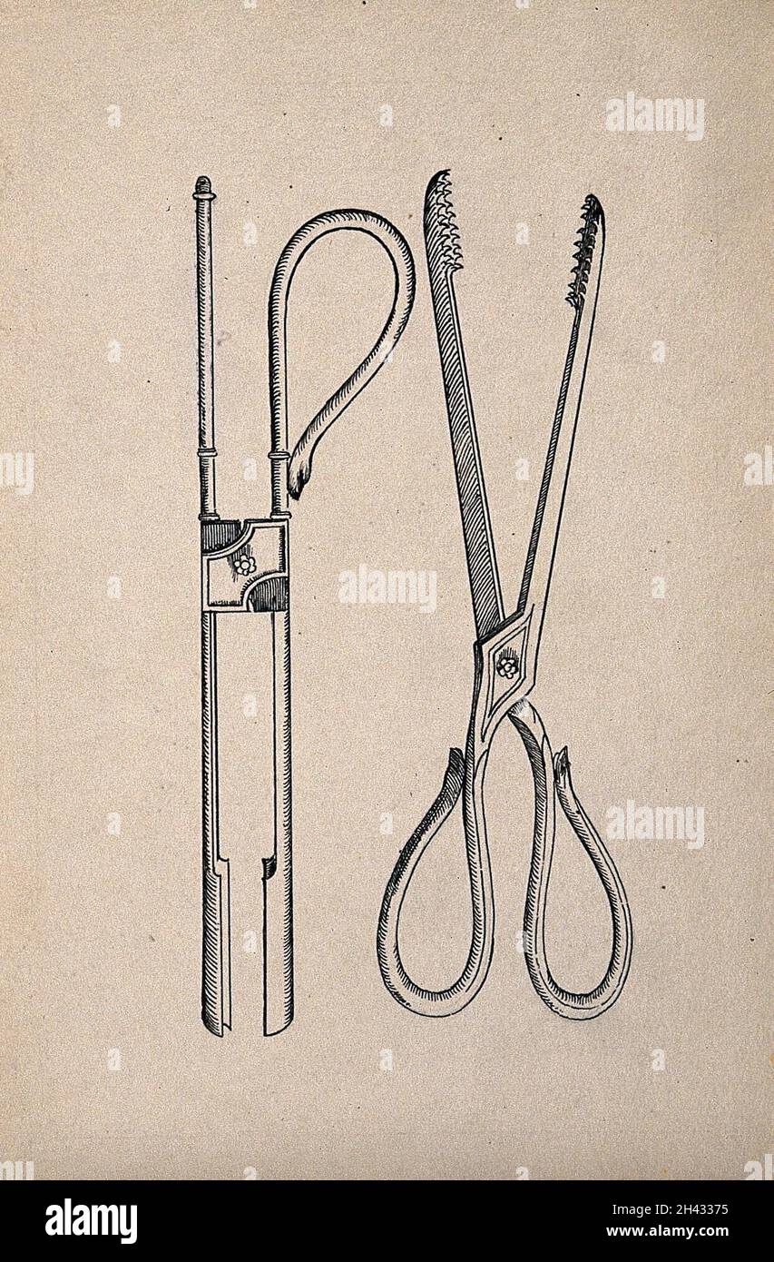 Surgical instruments. Drawing with watercolour Stock Photo - Alamy