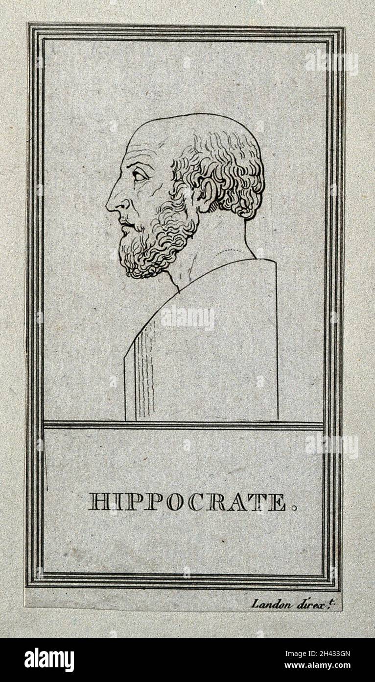Hippocrates. Line engraving Stock Photo - Alamy