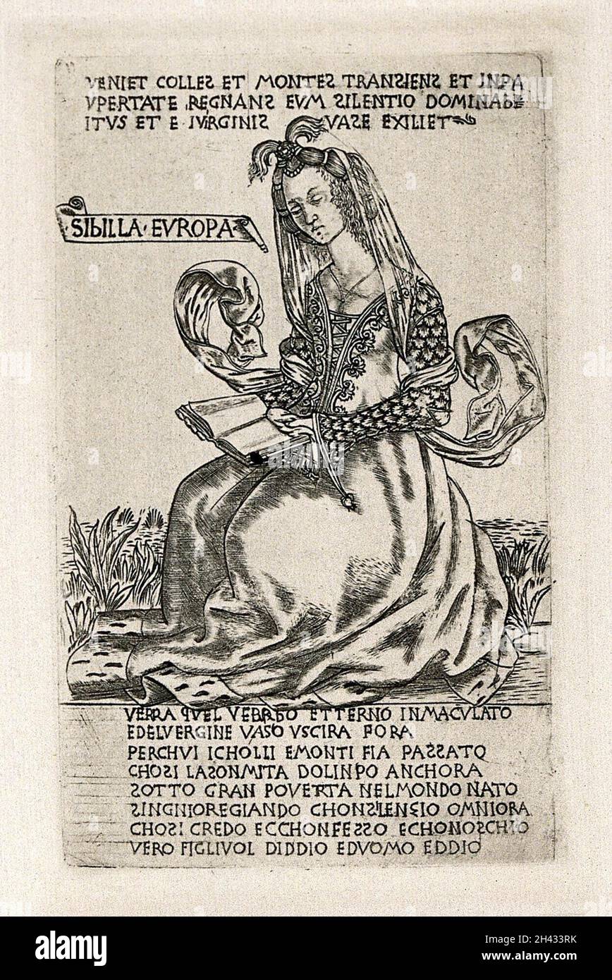The European sibyl. Reproduction of an engraving by B. Baldini, ca ...