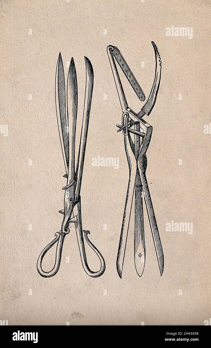 Surgical instrument. Drawing with watercolour Stock Photo - Alamy