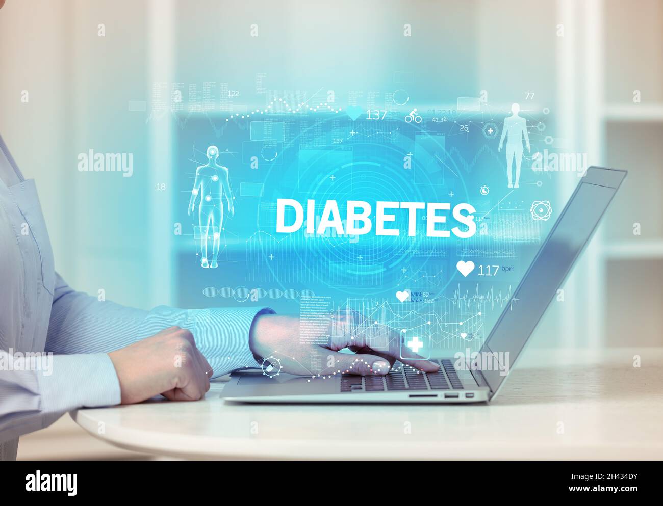 Doctor working a health check Stock Photo - Alamy