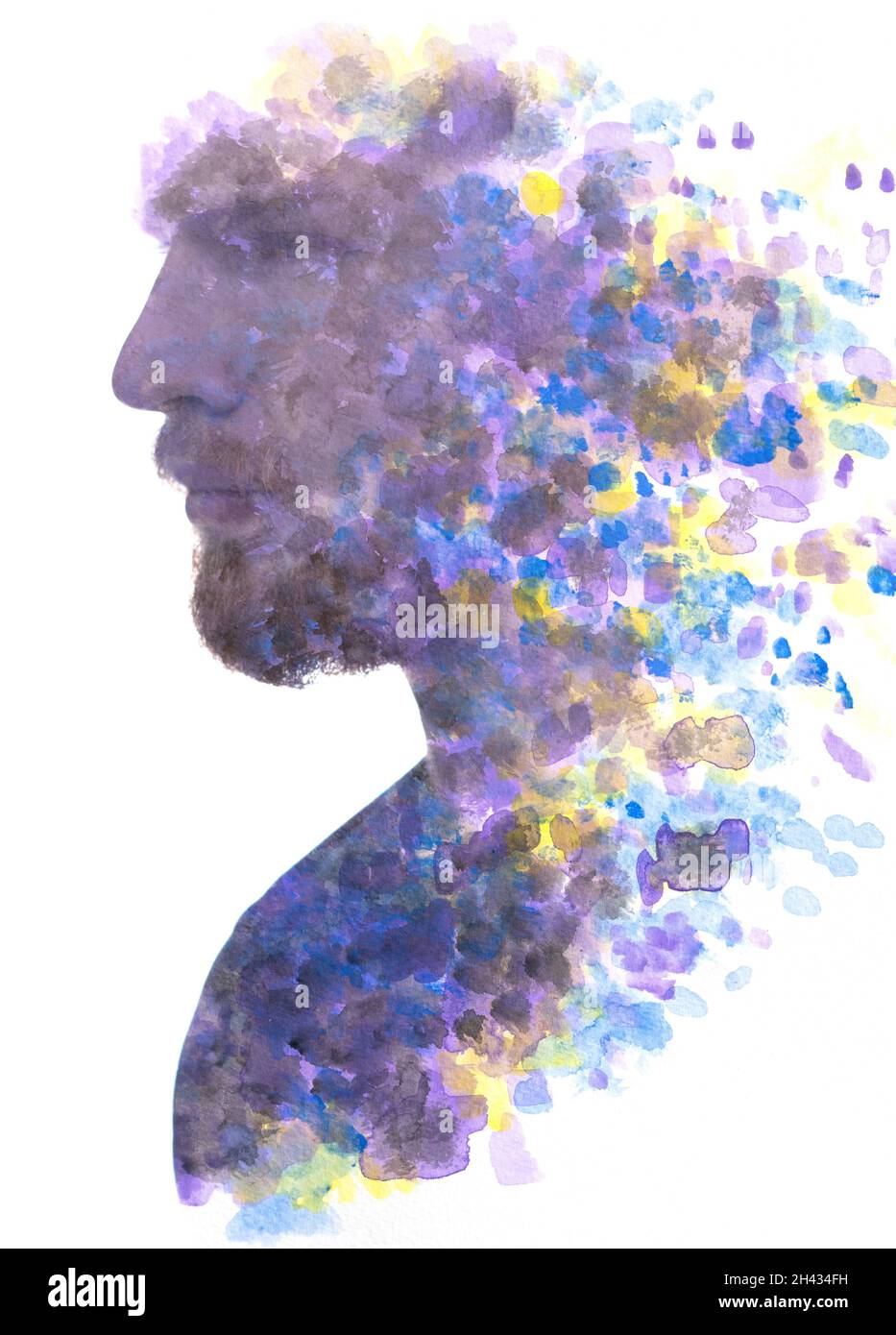 Watercolor Faces Profile