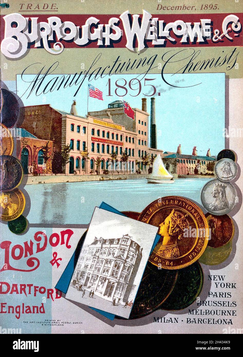 Front cover of the Trade price list,Wellcome & Co 1895 Stock Photo - Alamy