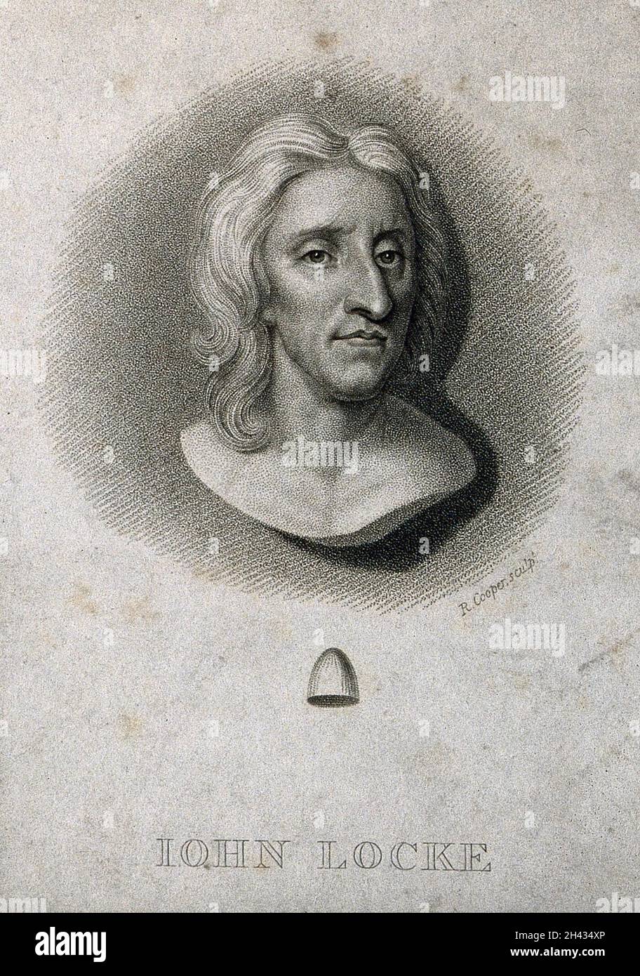 John Locke. Stipple engraving by R. Cooper after J. M. Rysbrack ...