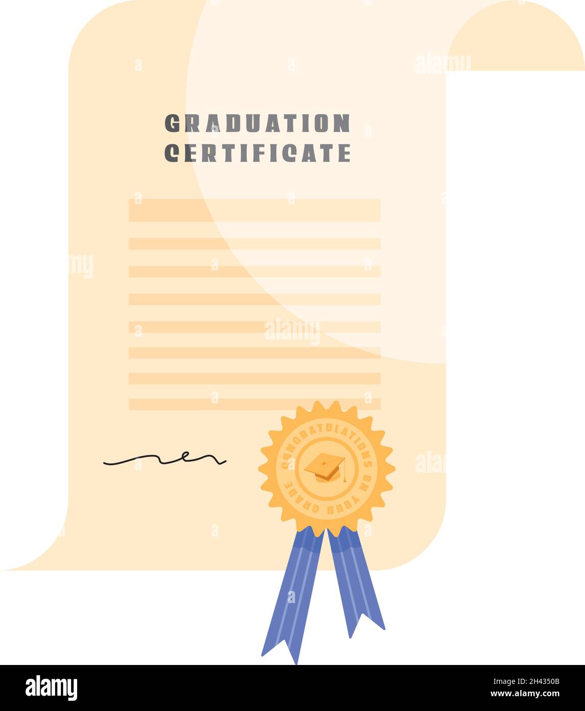 diploma with medal graduation icon Stock Vector Image & Art - Alamy