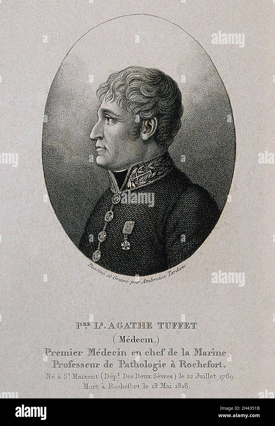 Pierre Louis Agathe Tuffet. Stipple engraving by A. Tardieu after ...