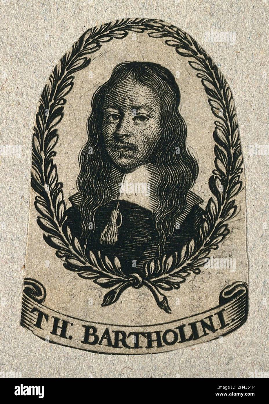 Thomas Bartholin. Line engraving by T. de Bry Stock Photo - Alamy
