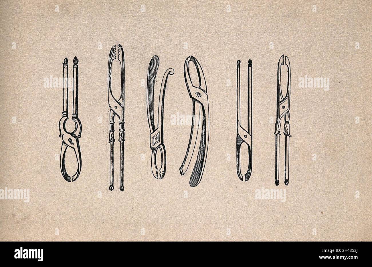 Surgical instruments. Drawing with watercolour Stock Photo - Alamy