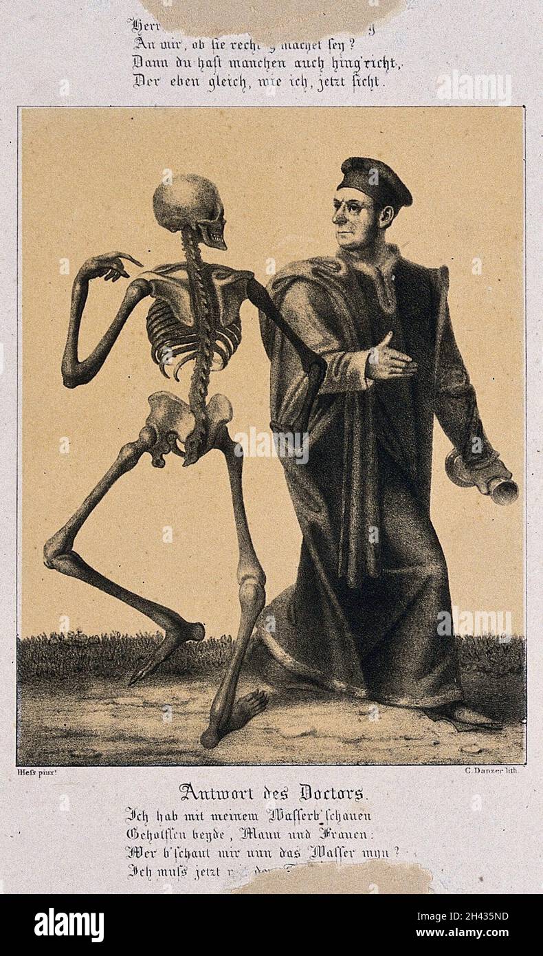 The dance of death at Basel: death and the doctor. Lithograph by G ...
